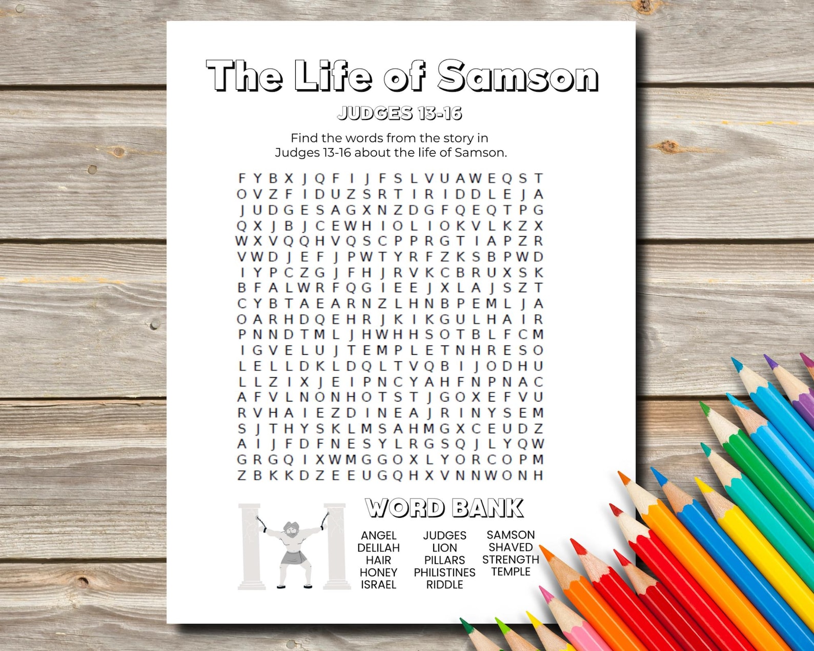 Life of Samson Word Search - Etsy