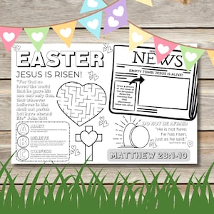 EASTER Activity Placemat for Kids Ministry - Etsy