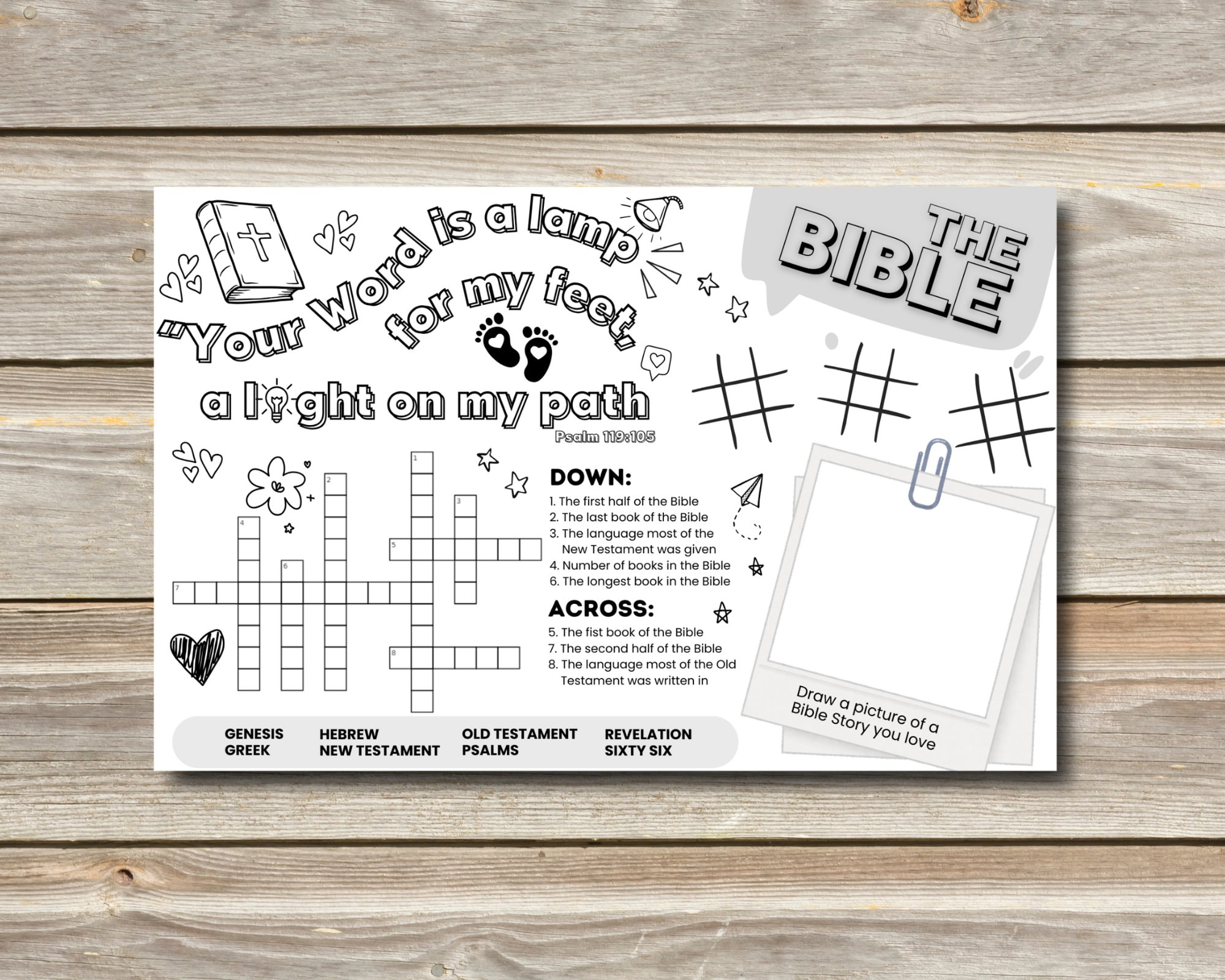 The Bible Activity Placemat for Kids Ministry - Etsy