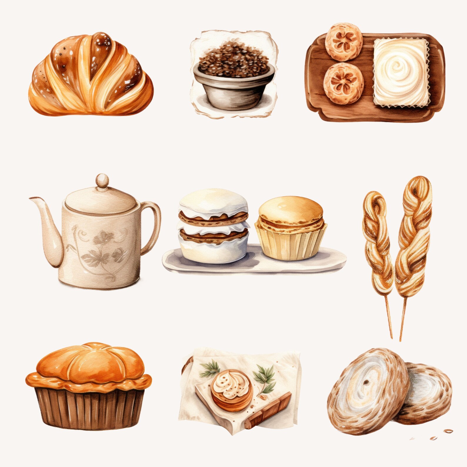 45 PNG Bakery Clipart Bundle, Bakery PNG, Bakery Stickers, Digital ...