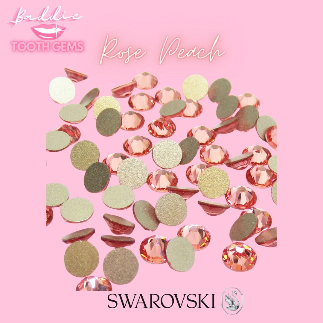 ROSE PEACH Tooth Gems Swarovski Crystals | Wholesale Tooth Jewelry - Etsy