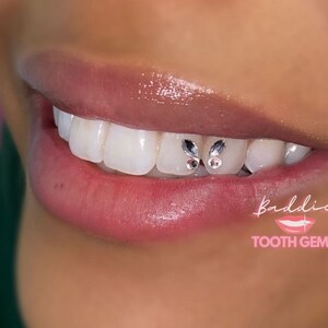 BUTTERFLY Tooth Gems Swarovski | 4pcs CLEAR or AB Crystals ...