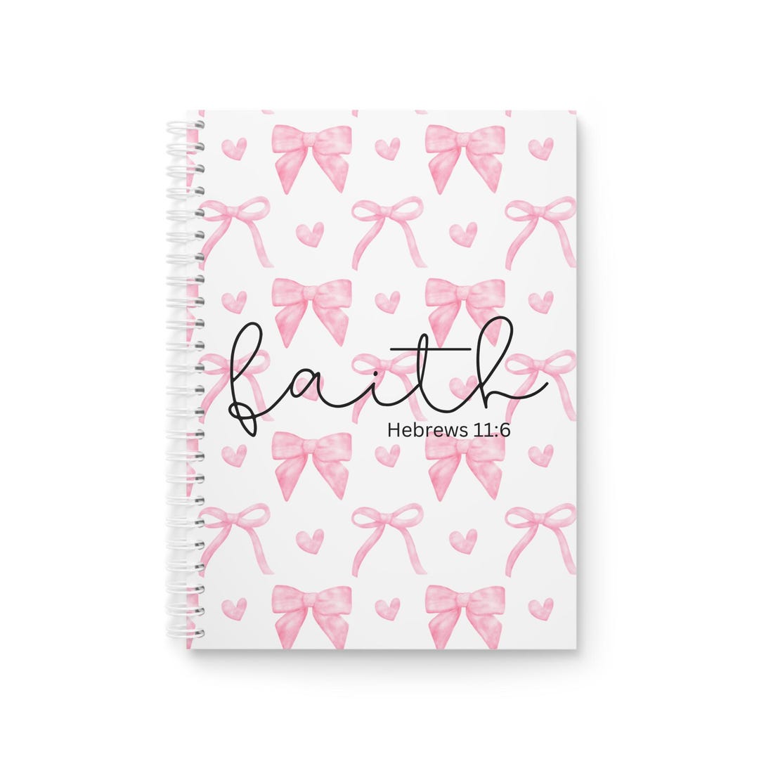 Faith-inspired Spiral Notebook With Pink Bows, Perfect for Journaling ...