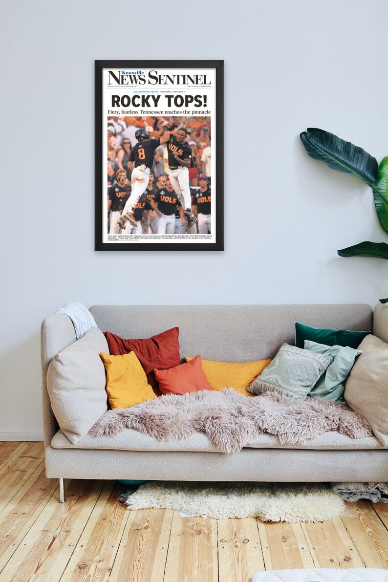 2024 Tennessee Volunteers CWS 'rocky Tops' Framed Newspaper Poster ...