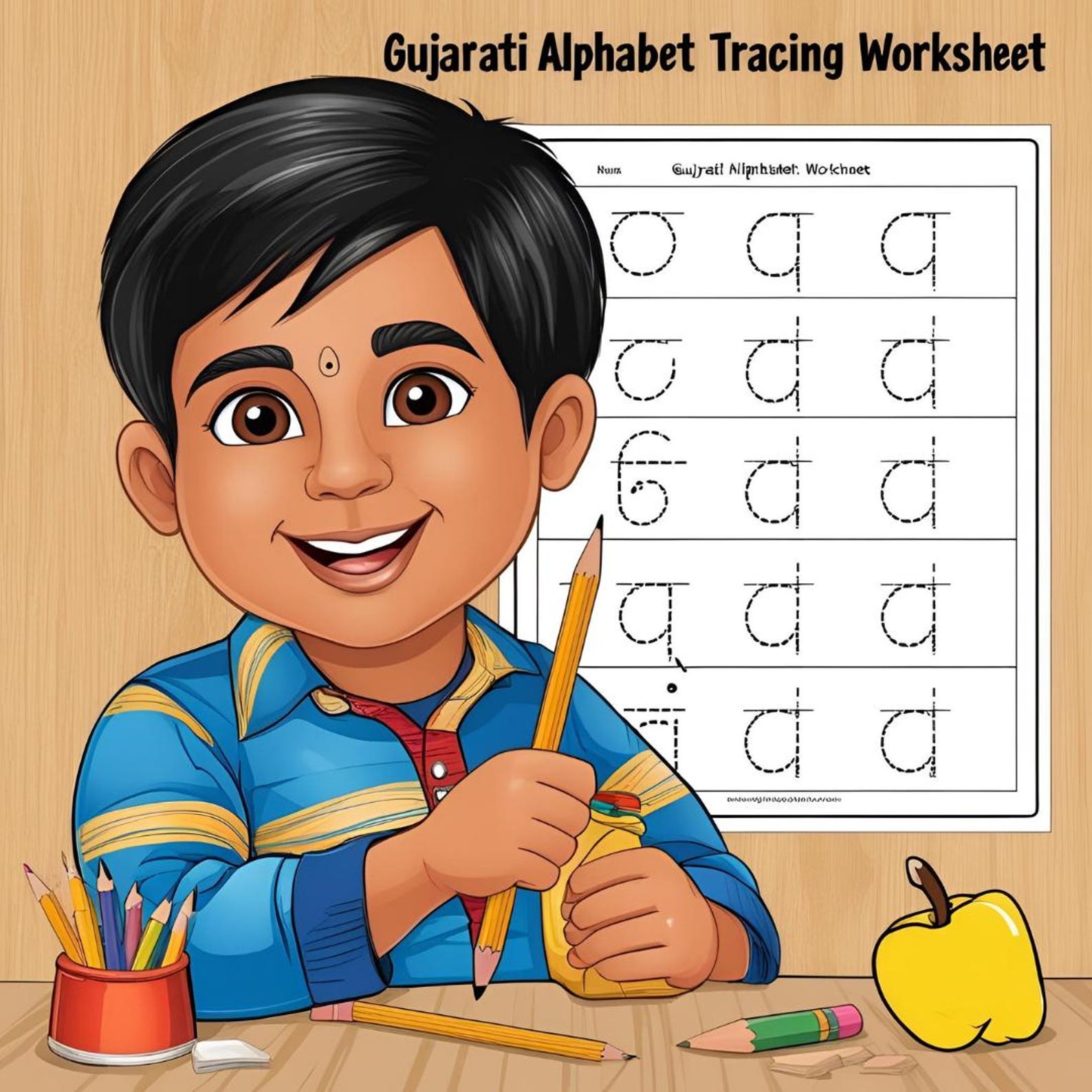 Gujarati Kakko Tracing Worksheet for Writing Practice - Etsy