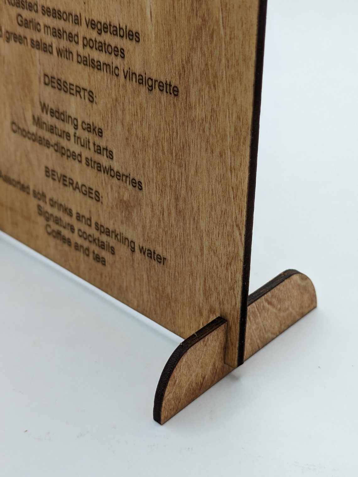 Custom Floral Wood Table Menu, Wooden Wedding Reception Table Menu ...