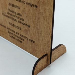 Custom Floral Wood Table Menu, Wooden Wedding Reception Table Menu ...