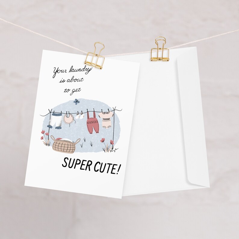 New Baby Greeting Card Your Laundry is About to Get Super Cute - Etsy