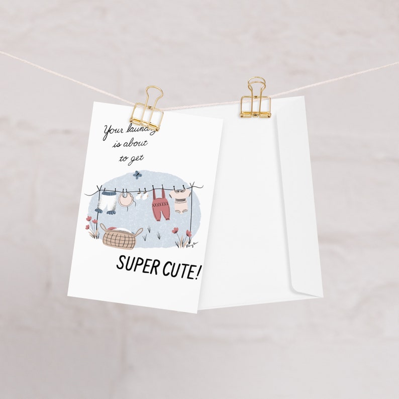 New Baby Greeting Card Your Laundry is About to Get Super Cute - Etsy
