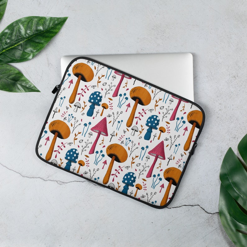 Hand Illustrated Mushroom Laptop Sleeve - Etsy