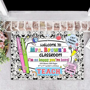 Teacher Classroom Doormat Welcome Back to School Personalized Door Mat ...