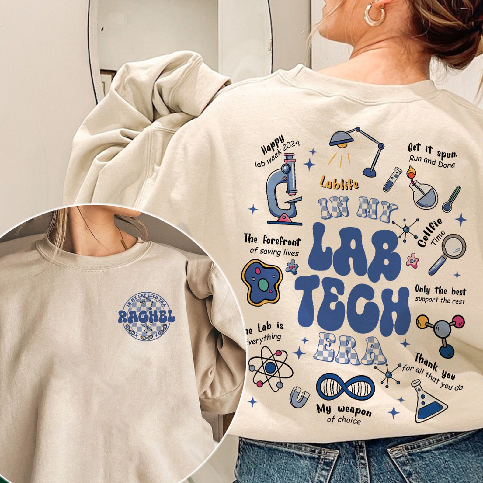 Custom in My Lab Tech Era T-shirt, Medical Lab Science Sweatshirt, Lab ...