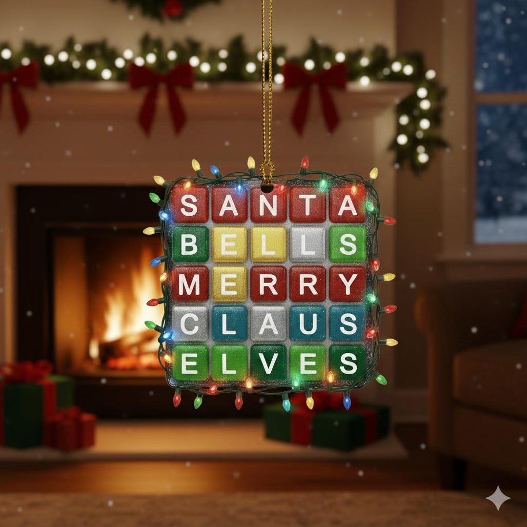 Wordle Christmas Ornament, Funny Word Game Gift - Etsy