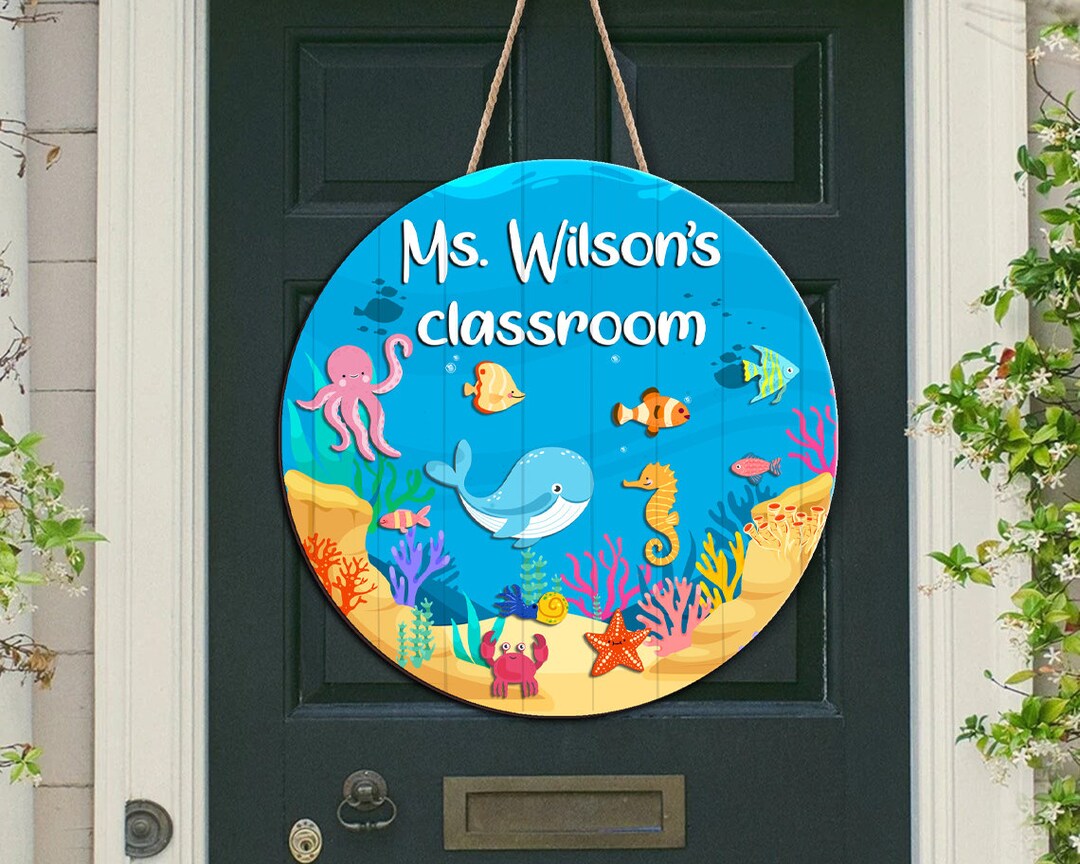 Teacher Door Sign Hanger Classroom Door Wreath Decor Back to School ...