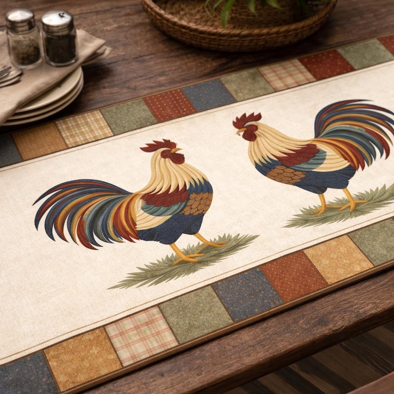 Rooster Table Runner - Etsy
