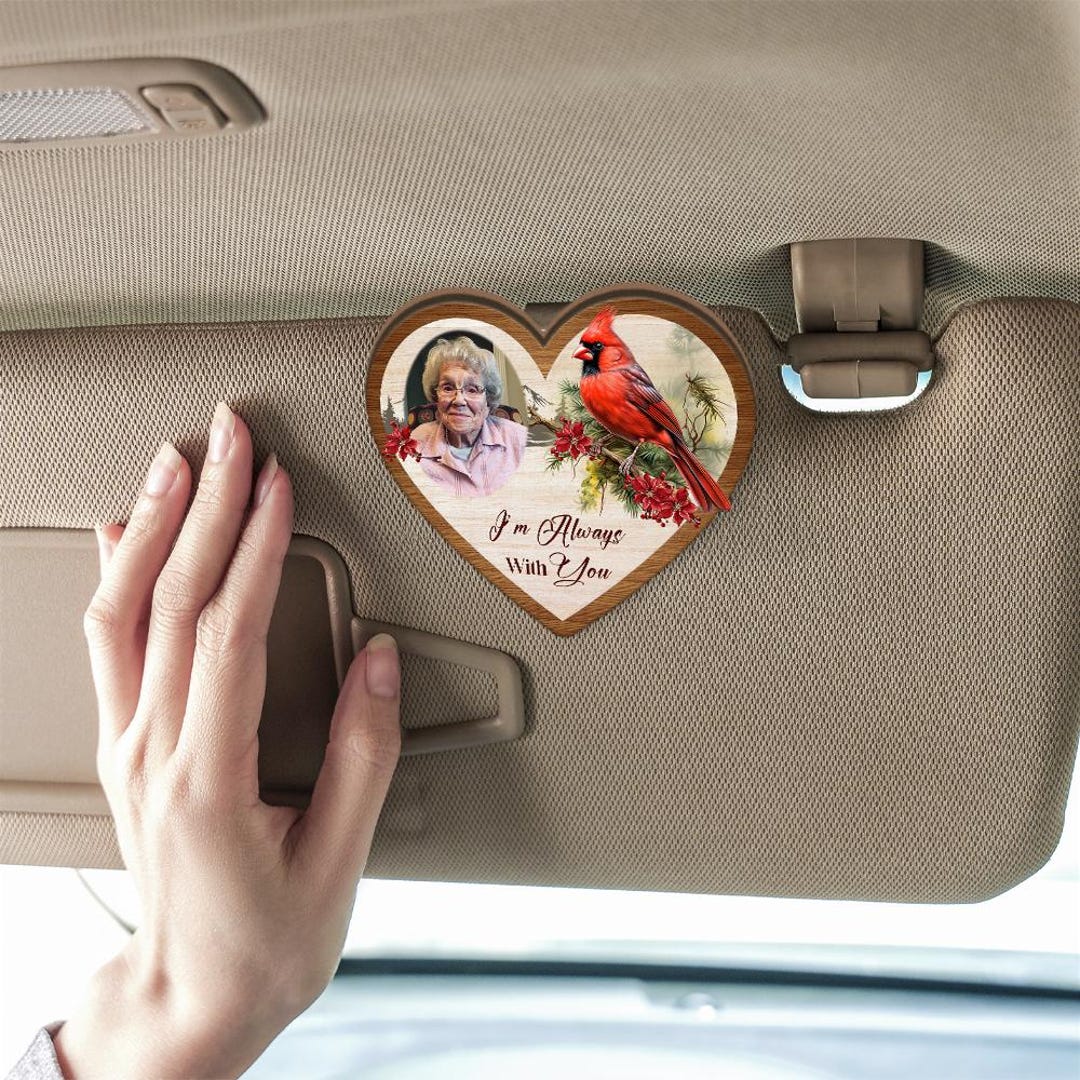 Custom Photo Car Visor Clip, Memorial I Am Always With You Visor Clip ...