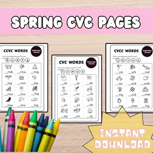 CVC Beginning Sounds Worksheets Kids Grammar Lessons Cvc Words L ...