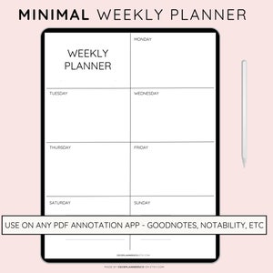 Weekly Planner, Digital Planner, Printable Planner, Daily Planner, Ipad ...
