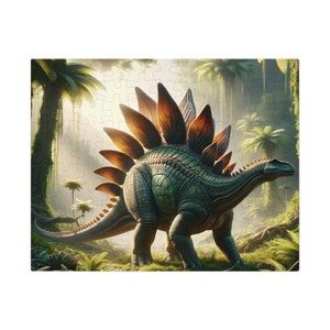 Stegosaurus Jigsaw Puzzle, Prehistoric, Jurassic Era, Dinosaur Gift 30 ...