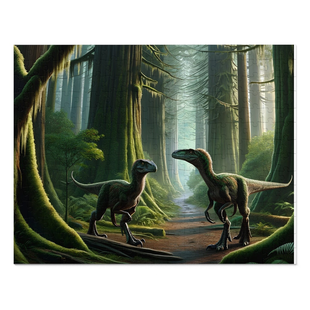Velociraptors Jigsaw Puzzle, Jurassic Era, Prehistoric Dinosaur 30, 110 ...