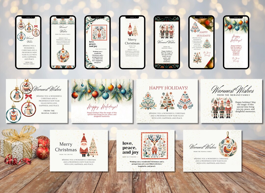 Editable Christmas Photo Card Template: Holiday Text Card (digital ...