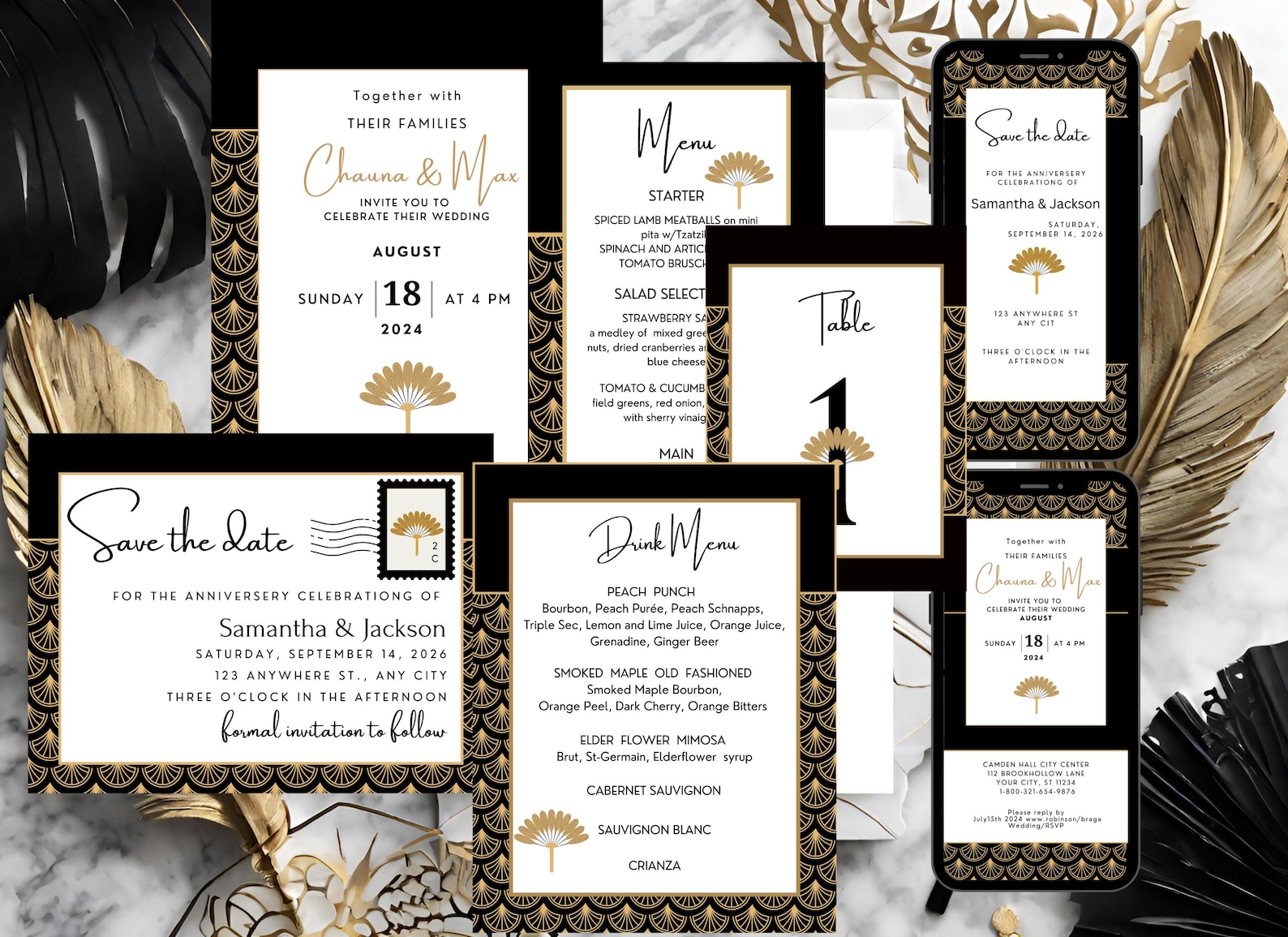 Bundle Printable Harlem Nights, Gatsby, Art Deco, Roaring 20s, Table ...