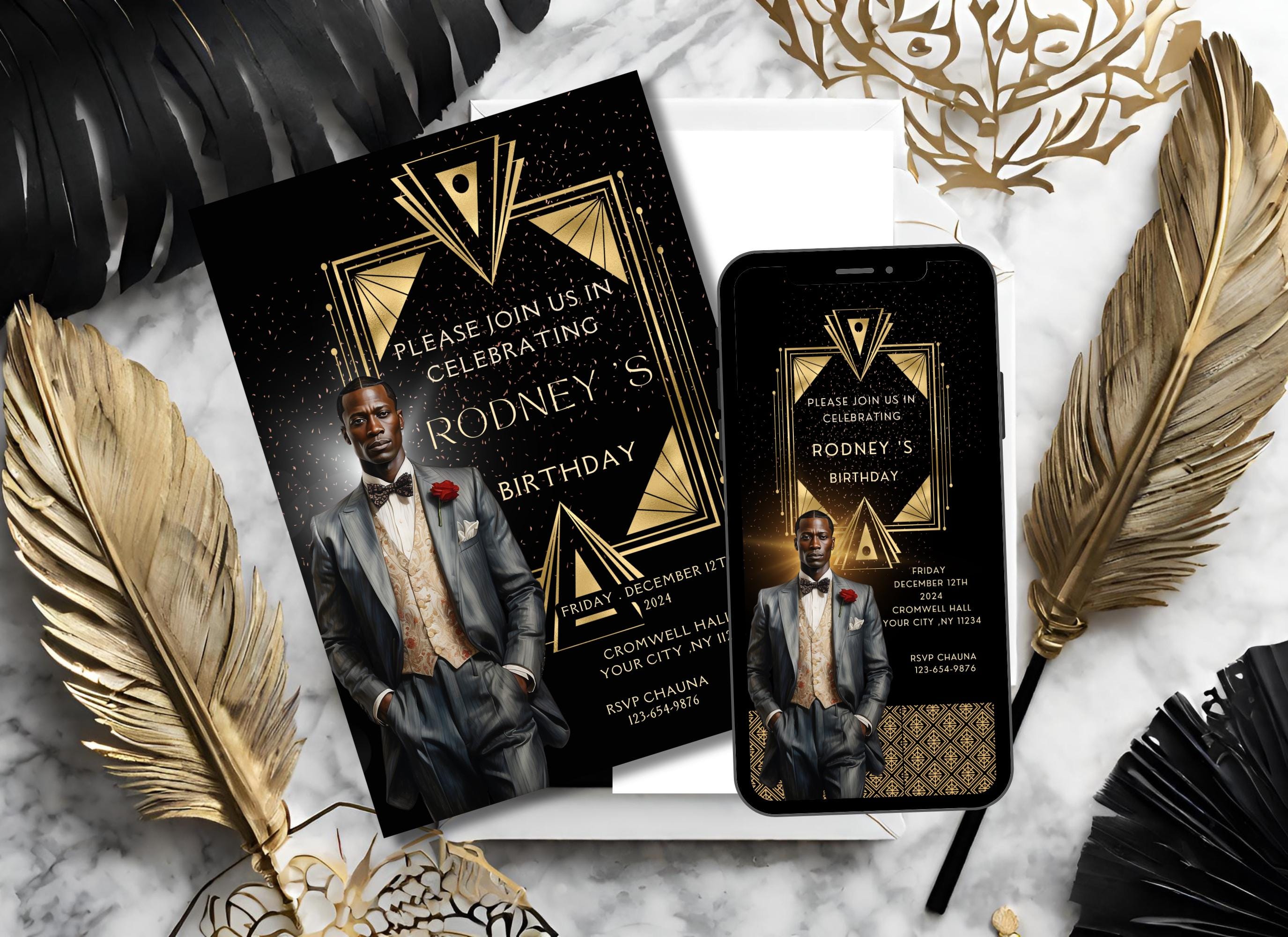 Gatsby Art Deco Invitation: Roaring 20s Mobile Evite (digital Download ...