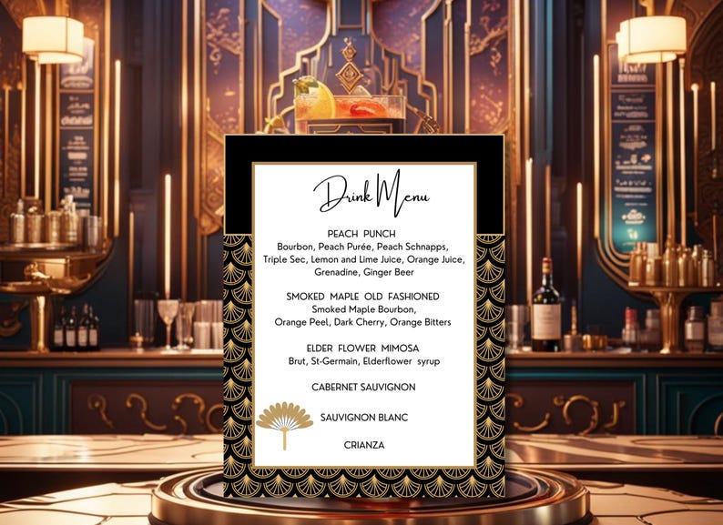 Bundle Printable Harlem Nights, Gatsby, Art Deco, Roaring 20s, Table ...