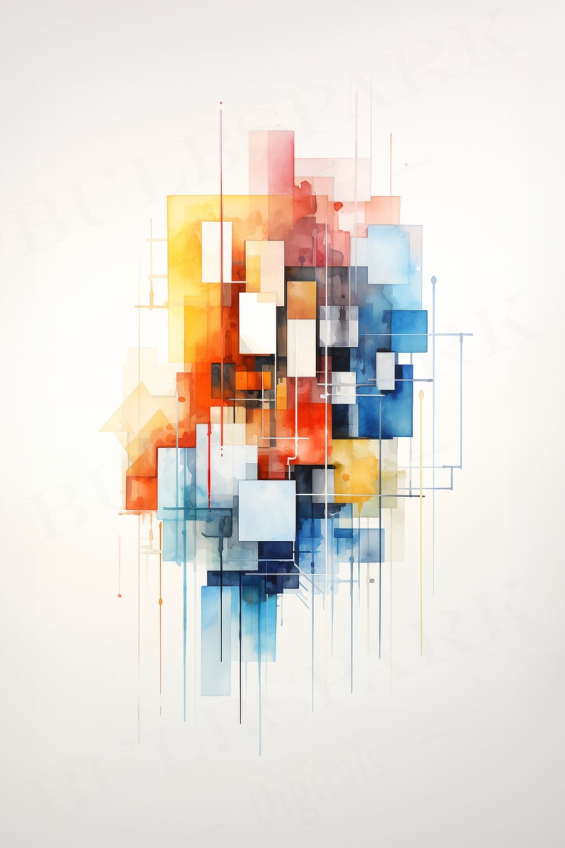 Abstract Watercolor Complexity 3 - Deconstruct Urban Cityscape | High ...