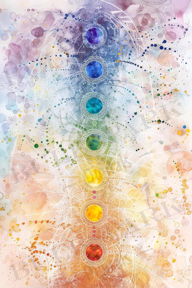 Abstract Chakras - Spiritual Life | Colorful Watercolor Print | High ...