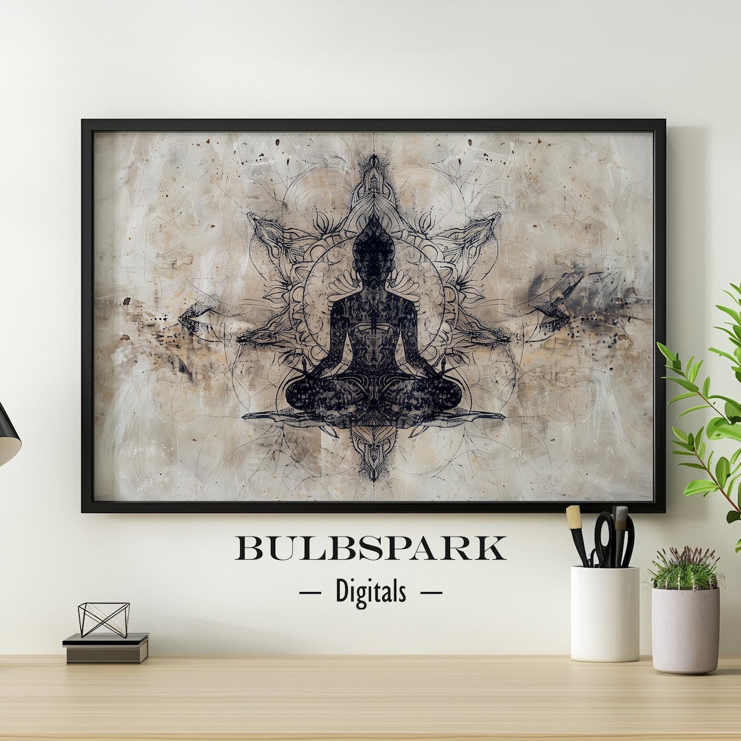 Sacral Meditation - Spiritual Life | Zen Ink Watercolor Art | Ready-to ...