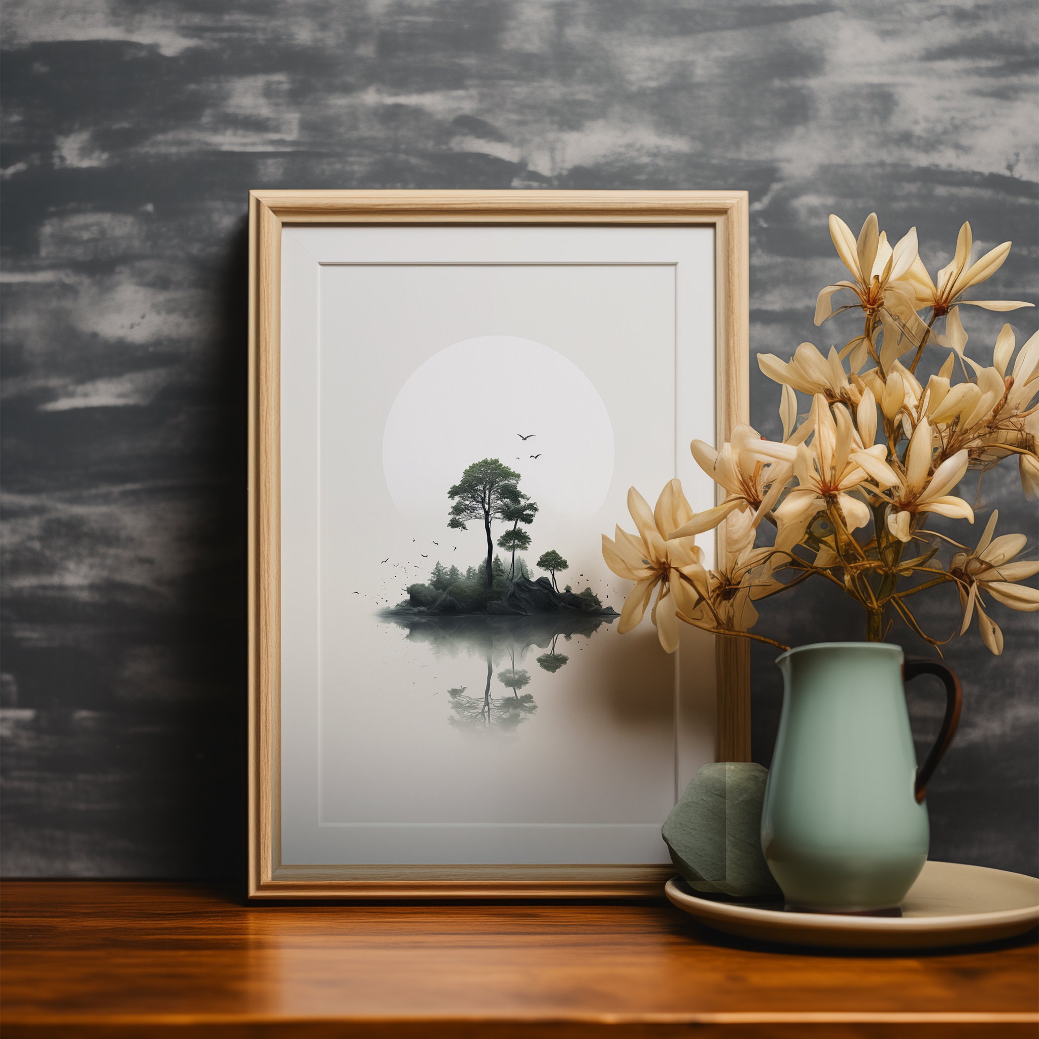 Minimalist Ecosystem #005 - Dark Green | Printable Nature Art - High ...