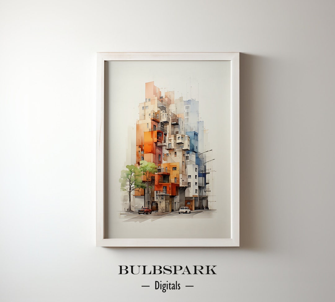 Abstract Watercolor Complexity 15 - Deconstruct Urban Cityscape | High ...