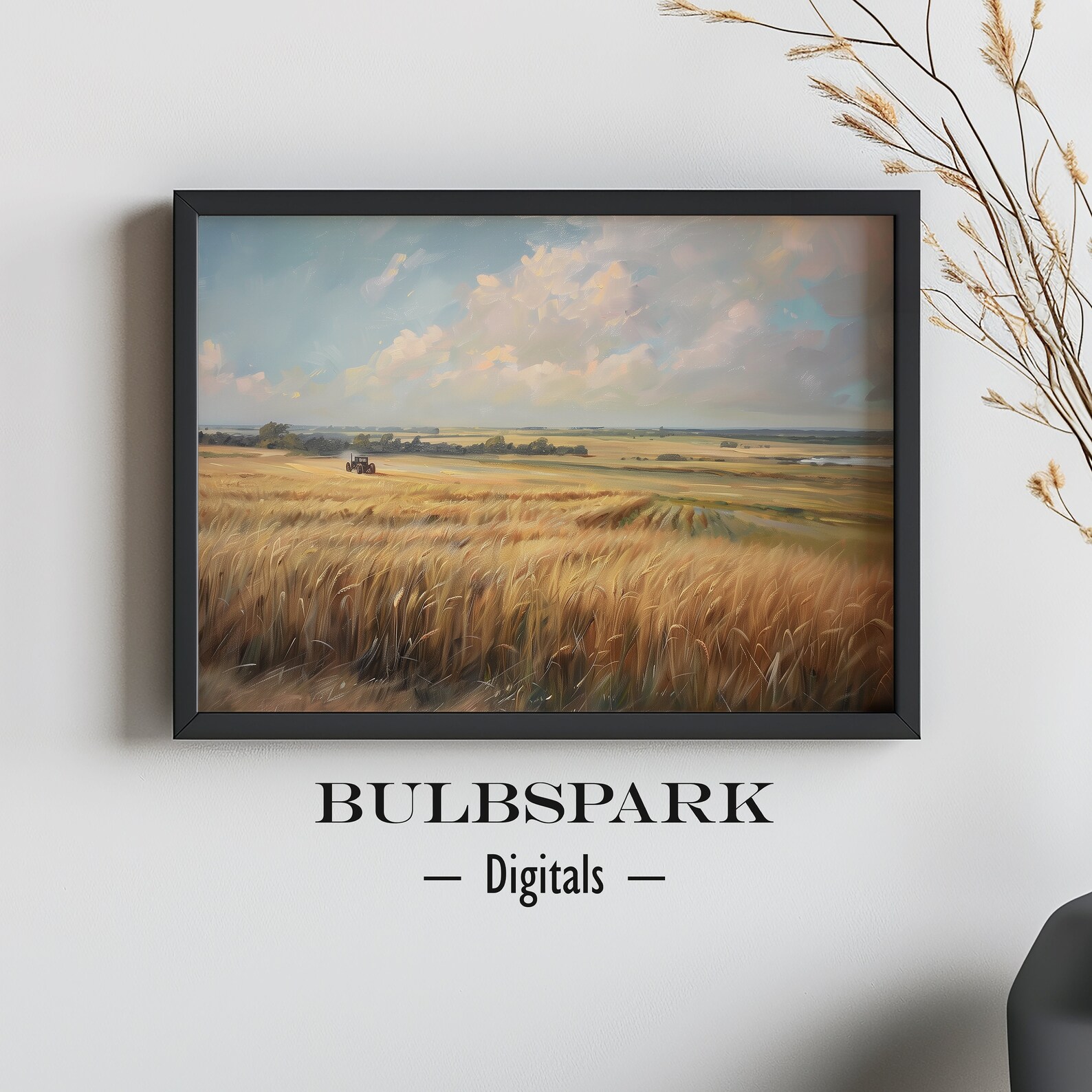 Barley Fields of the Past | Vintage Countryside Oil Painting | Rustic ...