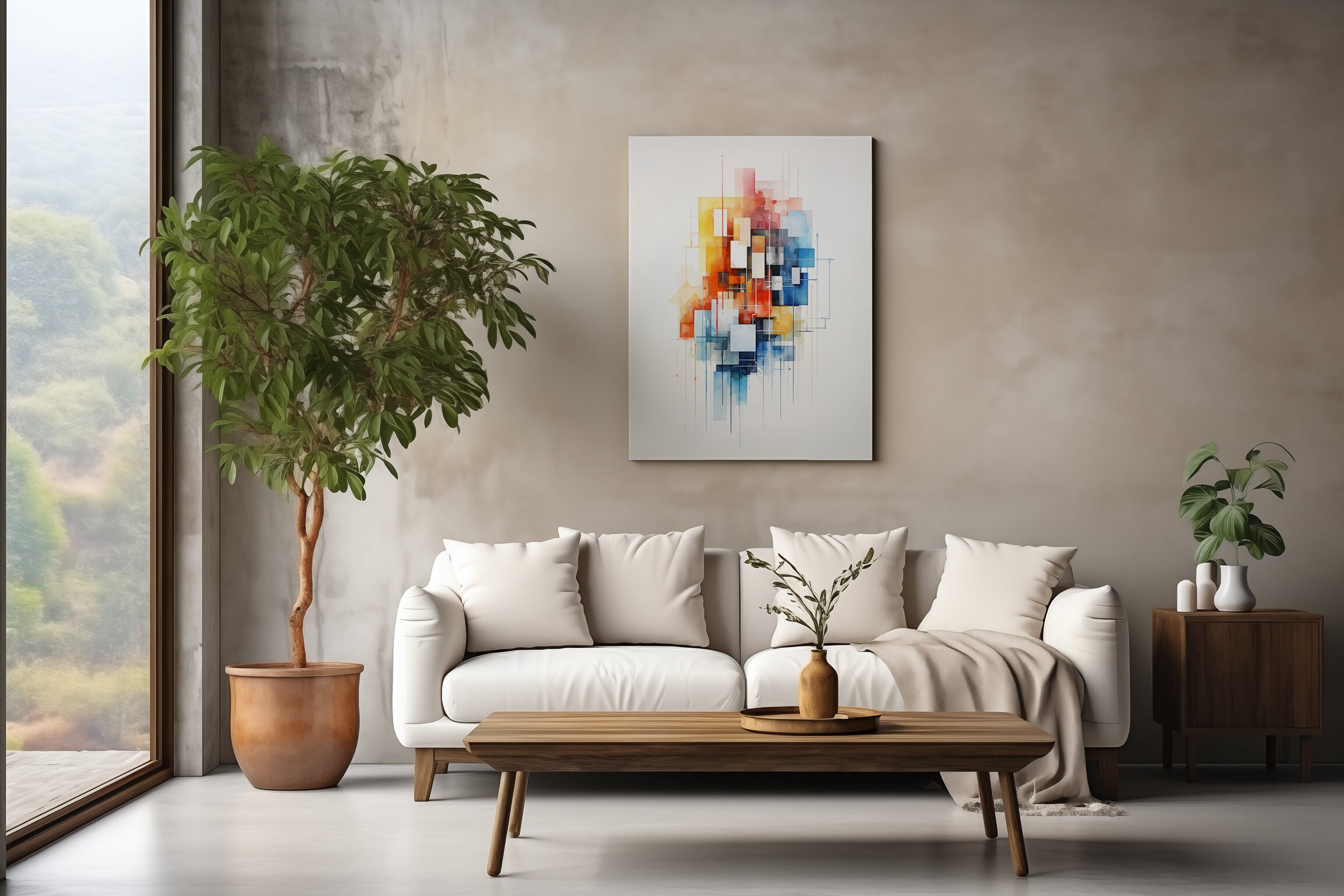 Abstract Watercolor Complexity 3 - Deconstruct Urban Cityscape | High ...