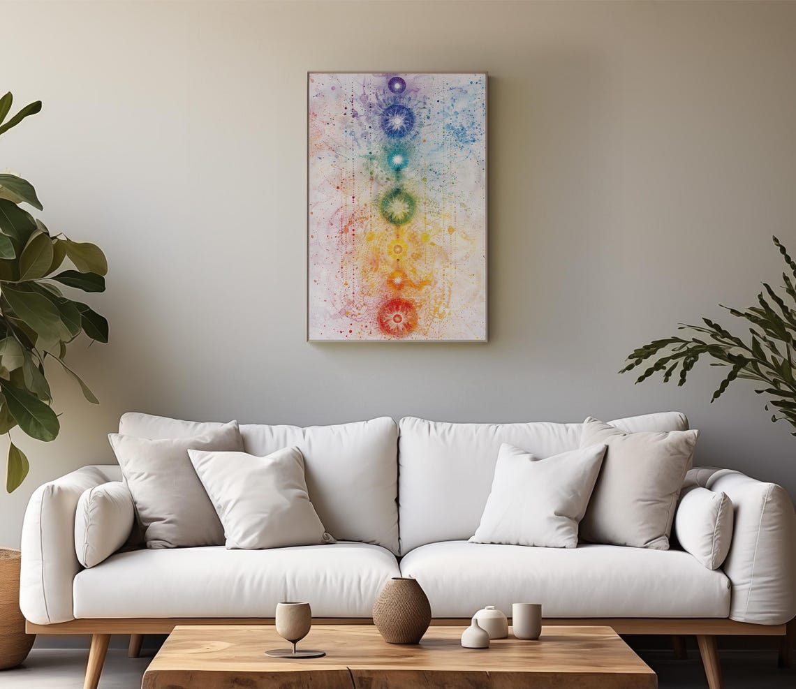 Abstract Chakras #3 - Spiritual Life | Colorful Watercolor - High-res ...