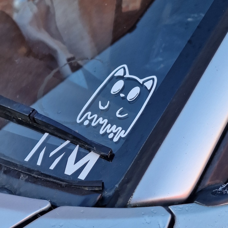 Ghost and Cat Car Decal - Etsy UK