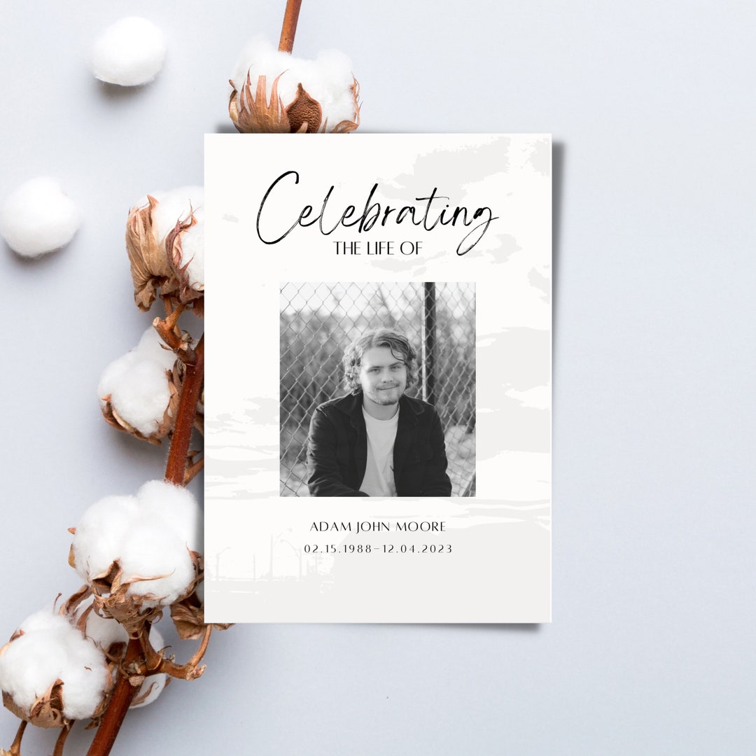 Editable Funeral Program Template, Template Celebrating the Life of ...