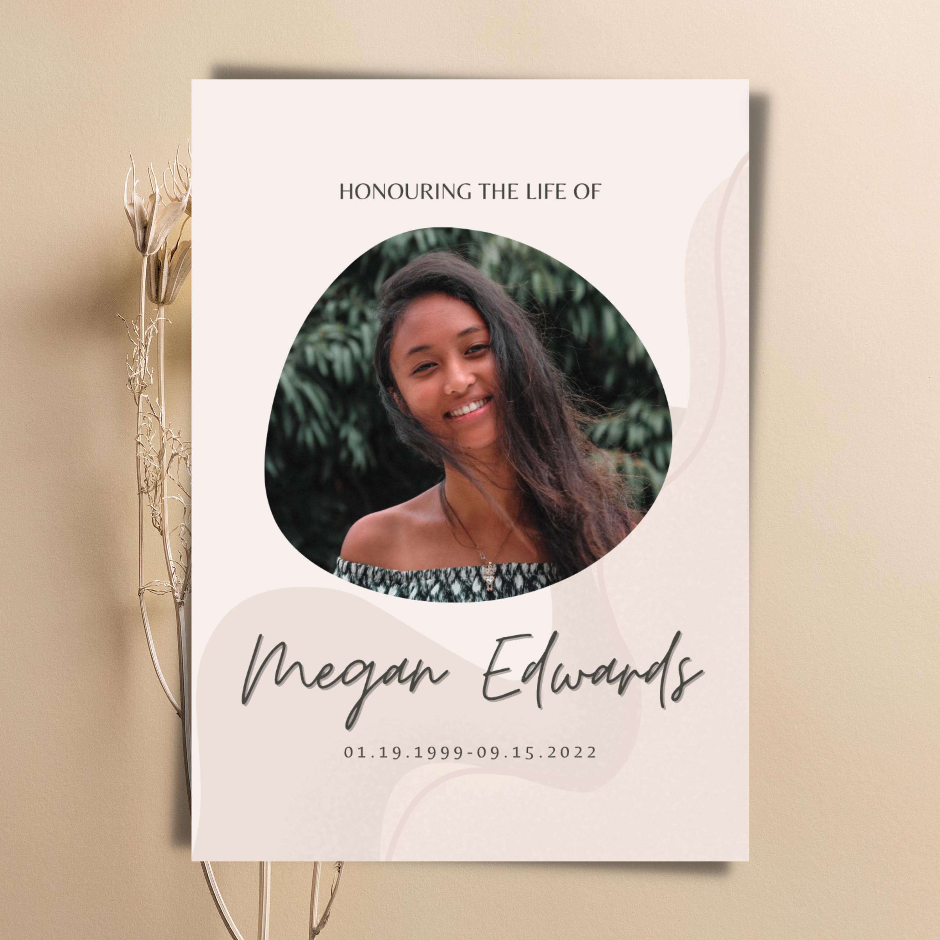Boho Vibe Funeral Program Template, Template Celebrating the Life of ...