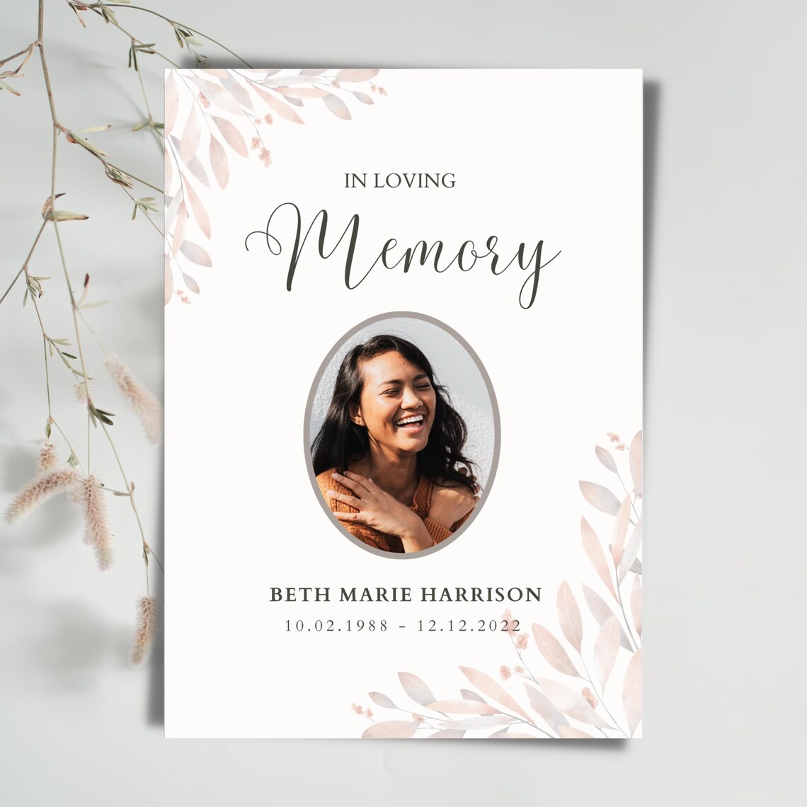 Elegant Funeral Program Template, Template Celebrating the Life of ...