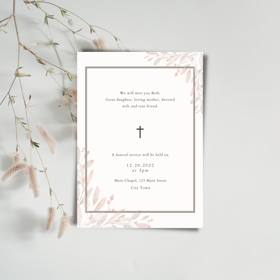 Elegant Funeral Program Template, Template Celebrating the Life of ...