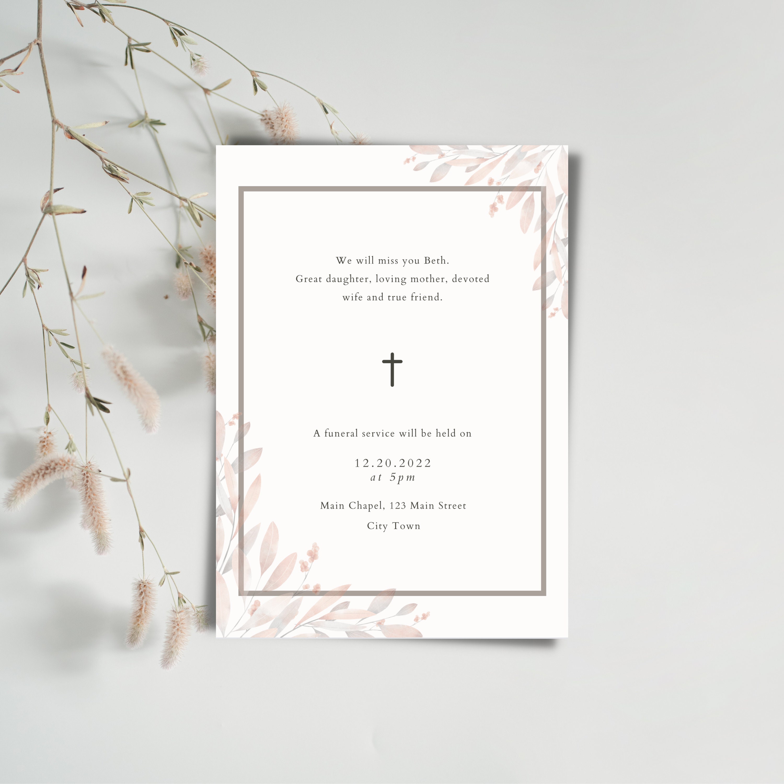 Elegant Funeral Program Template, Template Celebrating the Life of ...
