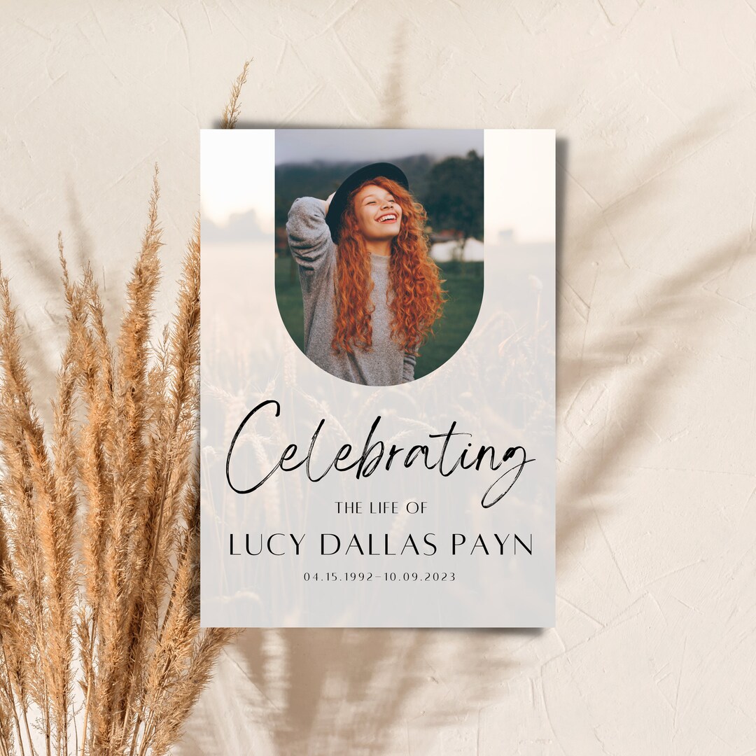 Editable Funeral Program Template, Template Celebrating the Life of ...