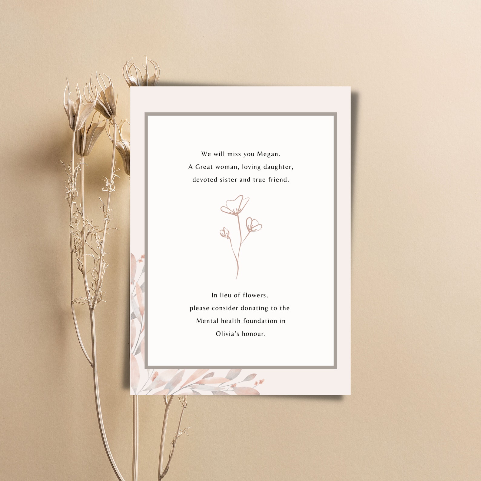 Boho Vibe Funeral Program Template, Template Celebrating the Life of ...