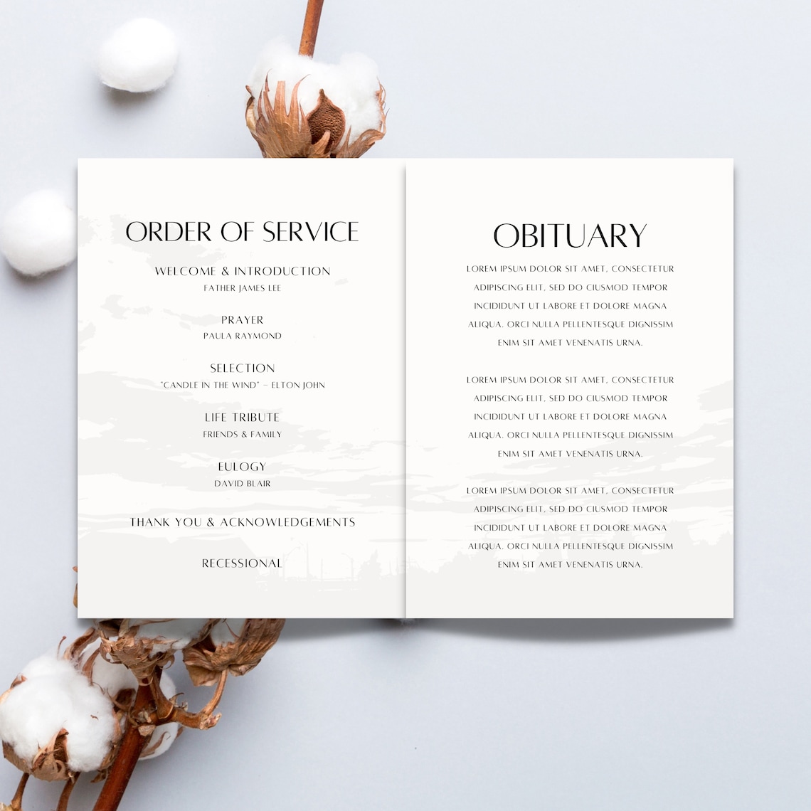 Editable Funeral Program Template, Template Celebrating the Life of ...