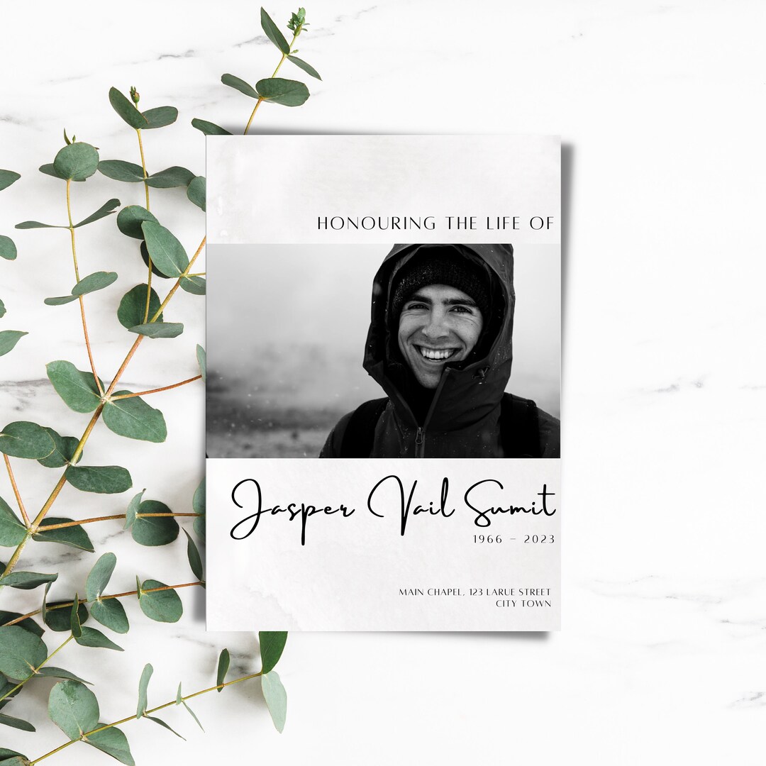 Editable Funeral Program Template, Template Celebrating The Life Of 