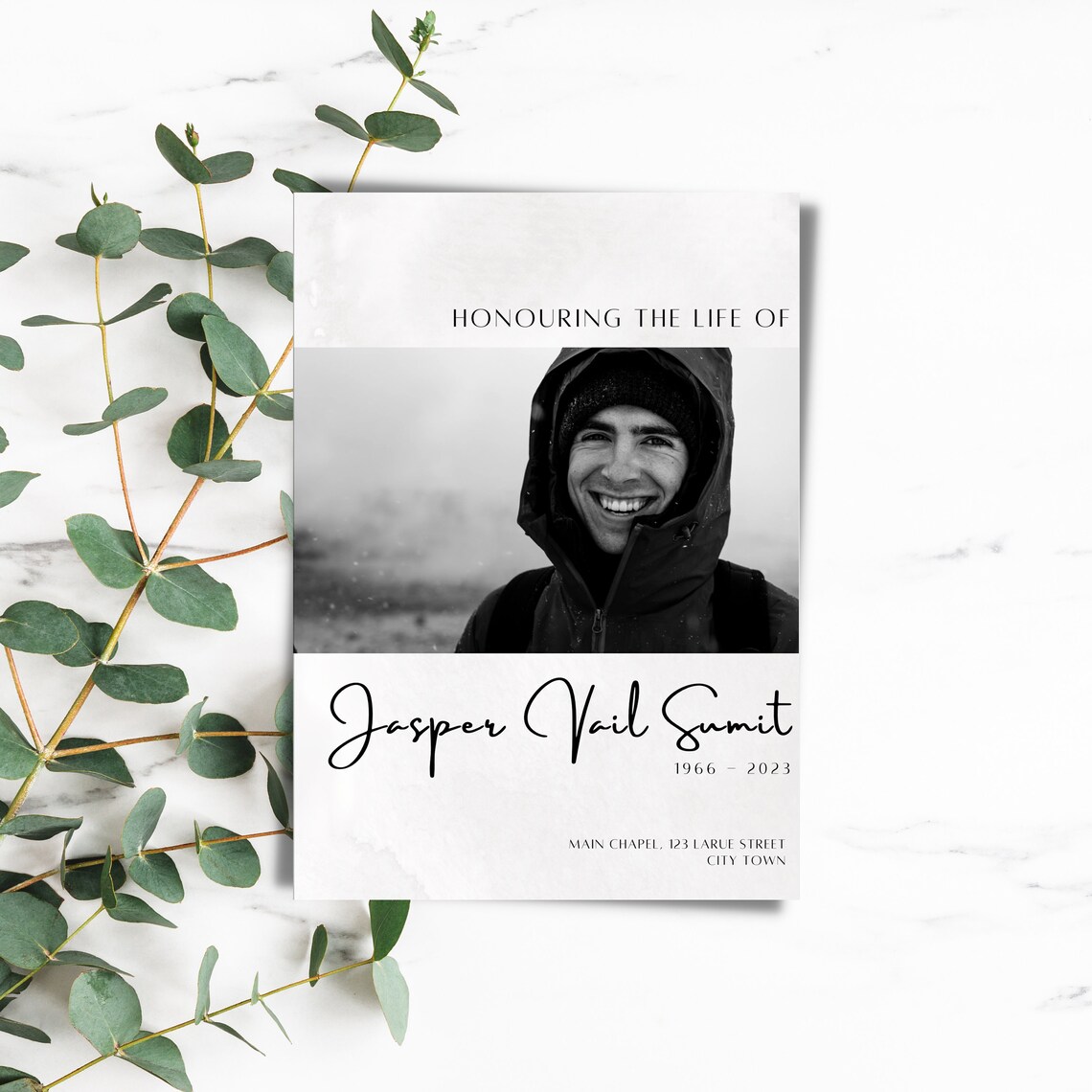 Editable Funeral Program Template, Template Celebrating the Life of ...