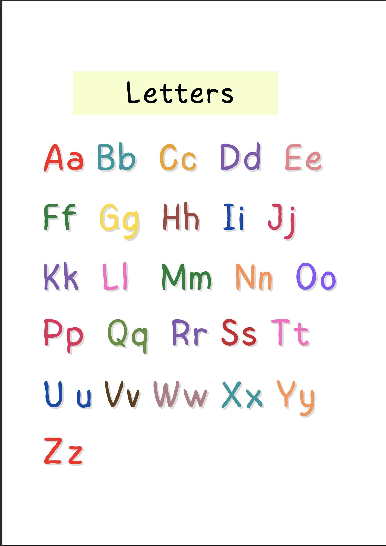 Colorful Educational Posters for Toddlers, Instant Download, Alphabet ...