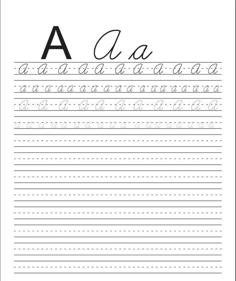 Cursive Practice Worksheets, Easy to Learn, 110+ Pages of Cursive ...