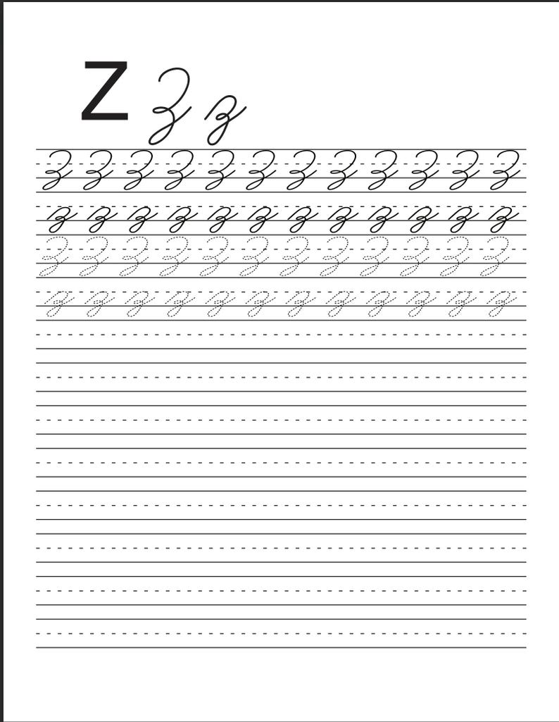 Cursive Practice Worksheets, Easy to Learn, 110+ Pages of Cursive ...